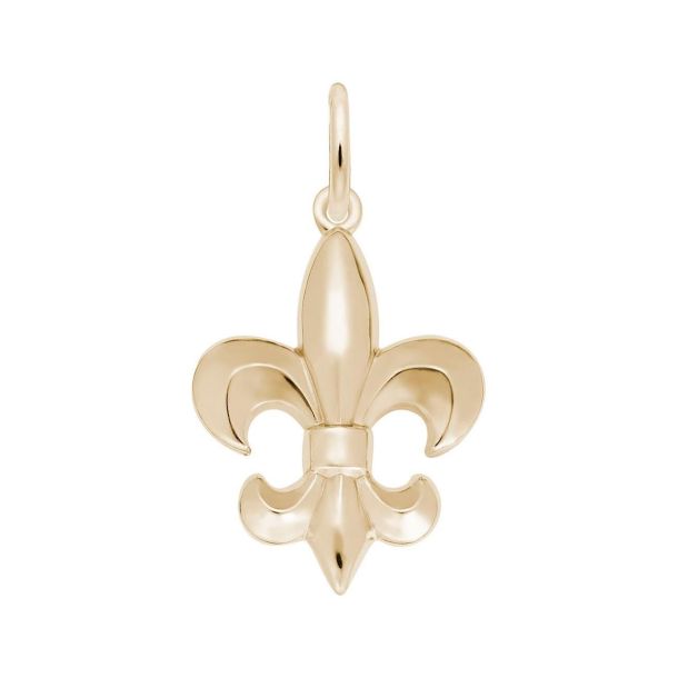 10k Yellow Gold Fleur De Lis 2D Charm | REEDS Jewelers