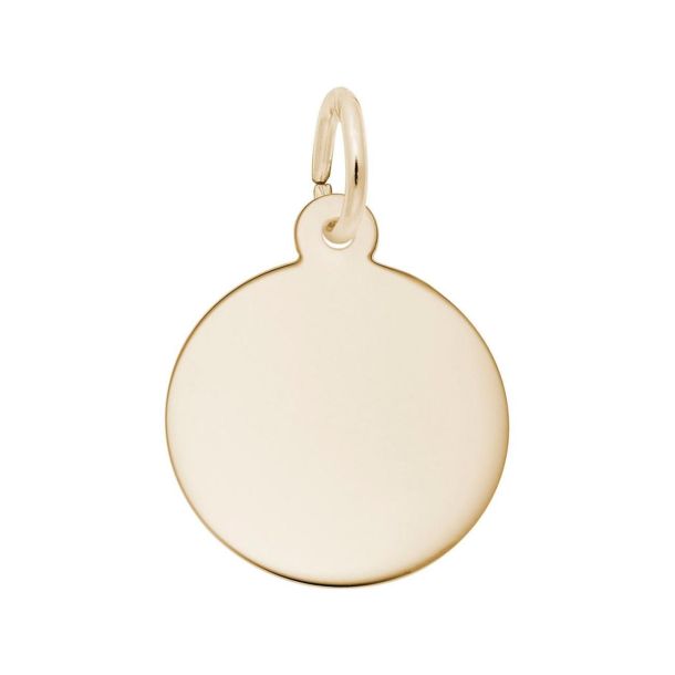 10k Yellow Gold Petite Round Disc Flat Charm | REEDS Jewelers