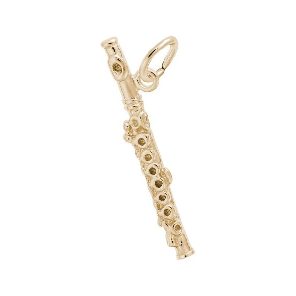 10k Yellow Gold Piccolo Instrument 3D Charm | REEDS Jewelers