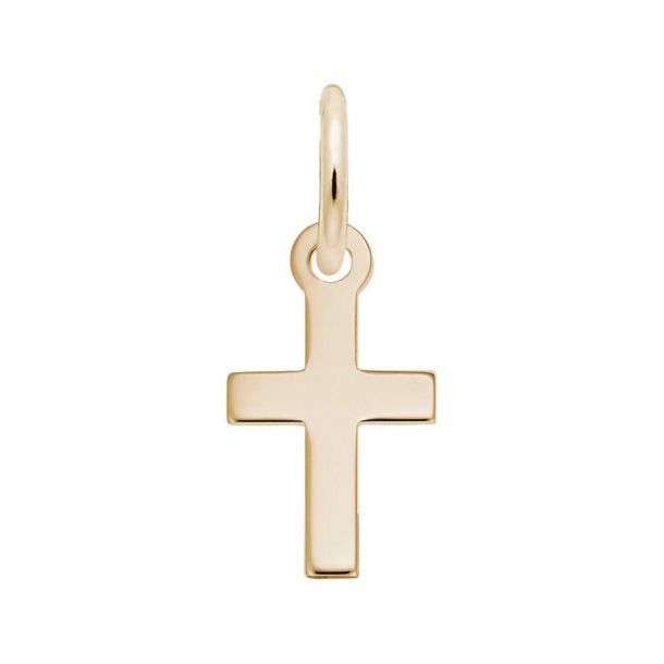 10k Yellow Gold Plain Cross Flat Charm | REEDS Jewelers