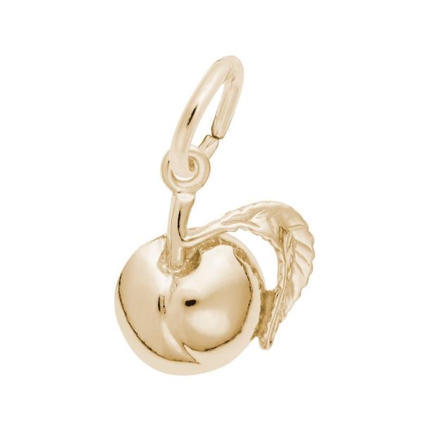 10k Yellow Gold Plump Peach 3D Flat Back Charm | REEDS Jewelers