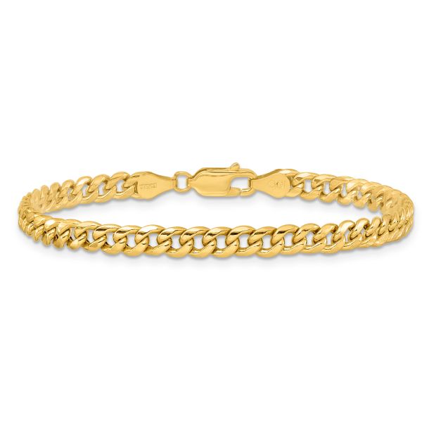 14k Yellow Gold 4.5mm Miami Cuban Chain Bracelet - 9 Inches | REEDS ...