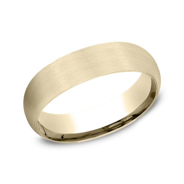 14k Yellow Gold 6mm Satin Finish Comfort Fit Wedding Band | REEDS Jewelers