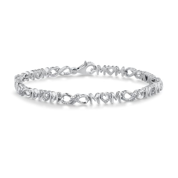 1/10ctw Diamond Sterling Silver Infinity Mom Bracelet | REEDS Jewelers
