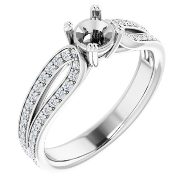 1/3ctw Diamond Double Row White Gold Engagement Ring Setting | REEDS ...