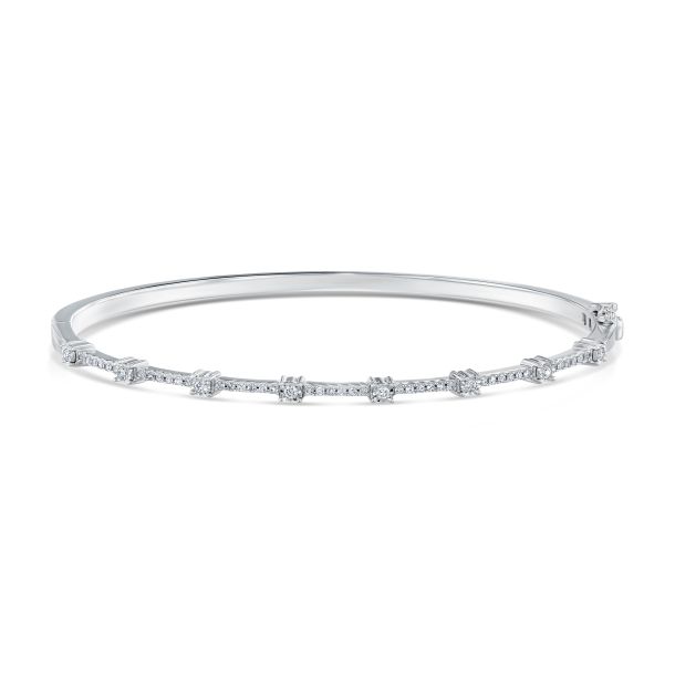 1/3ctw Diamond Sterling Silver Bangle Bracelet | REEDS Jewelers