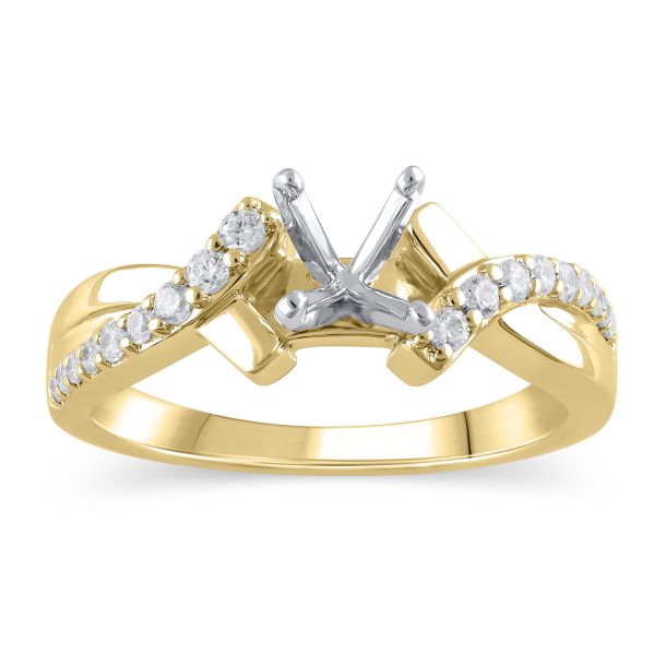 1/4ctw Diamond Bypass Yellow Gold Engagement Ring Setting | Design ...