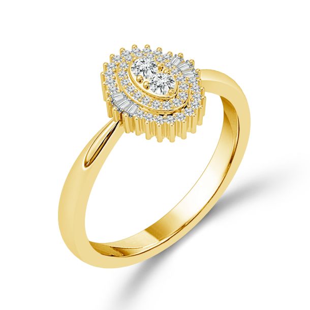 1/4ctw Diamond Sunburst Yellow Gold Promise Ring | REEDS Jewelers