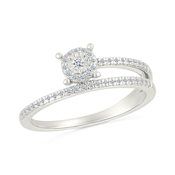 1/5ctw Diamond Two Parallel Band Sterling Silver Promise Ring | REEDS ...