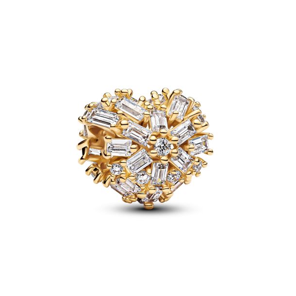 Pandora Sparkling Heart Gold-Plated Charm | REEDS Jewelers