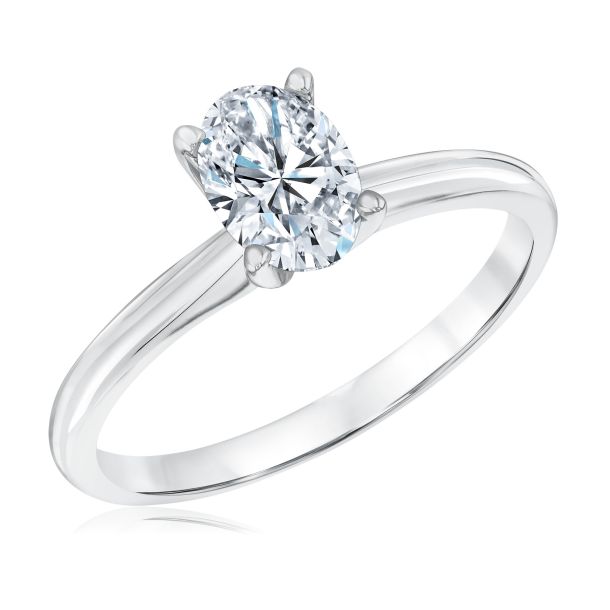 3/4ct Oval Diamond Solitaire White Gold Engagement Ring | Heritage ...