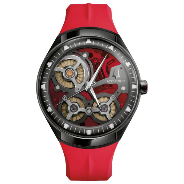 Accutron Electrostatic DNA Casino Red Rubber Strap Watch 45.1mm ...