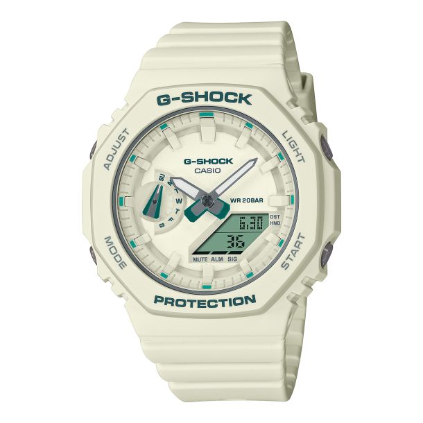 Casio G-Shock Analog-Digital Carbon Core Guard White and Green Accent ...