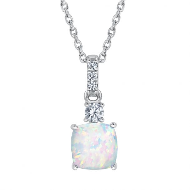 Opal white sapphire necklace store