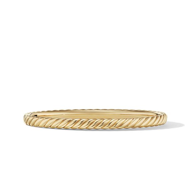 David Yurman Sculpted Cable Bangle Bracelet in 18K Yellow Gold | 4.6mm | REEDS Jewelers