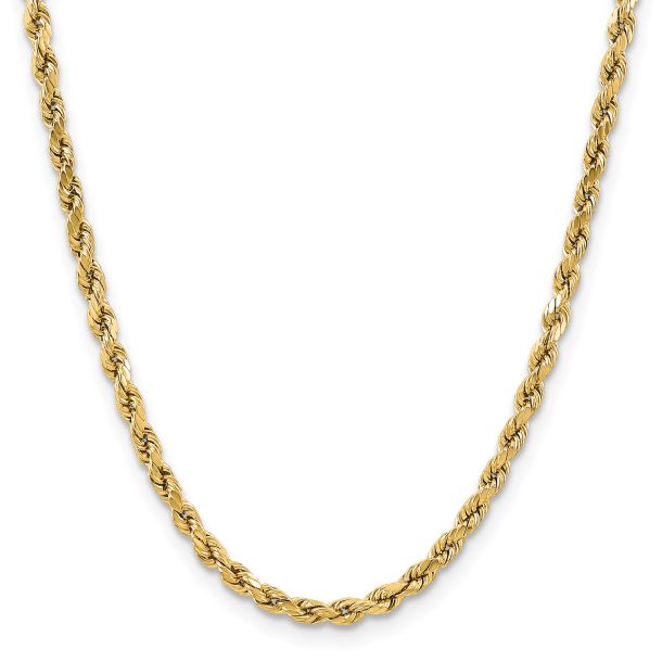 Diamond-Cut Rope 10k Yellow Gold Chain Necklace 5.5mm - 26 Inches ...