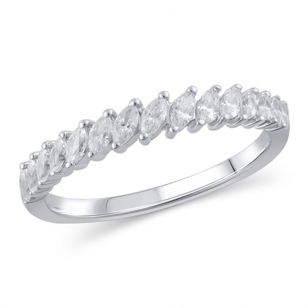 1/2ctw Marquise Diamond White Gold Anniversary Band - Embrace ...
