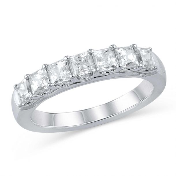 1 1/2ctw Princess Diamond White Gold Anniversary Band | Embrace ...