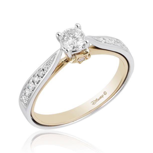Enchanted Disney Fine Jewelry Princess Two-Tone Diamond Engagement Ring ...