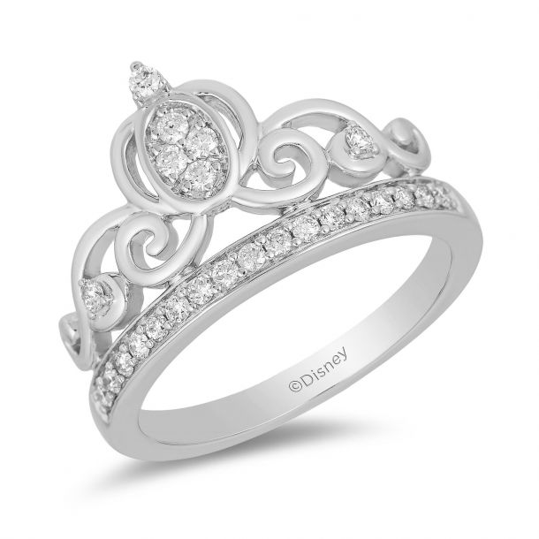 Enchanted Disney Vault Cinderella's Diamond Carriage Ring 1/4ctw - Size ...