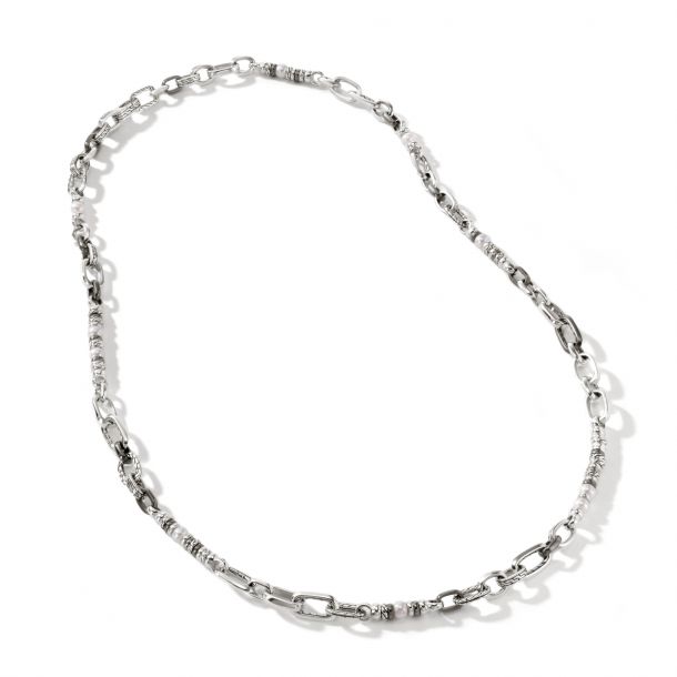 John Hardy Classic Chain Pearl Link Necklace in Sterling Silver with ...