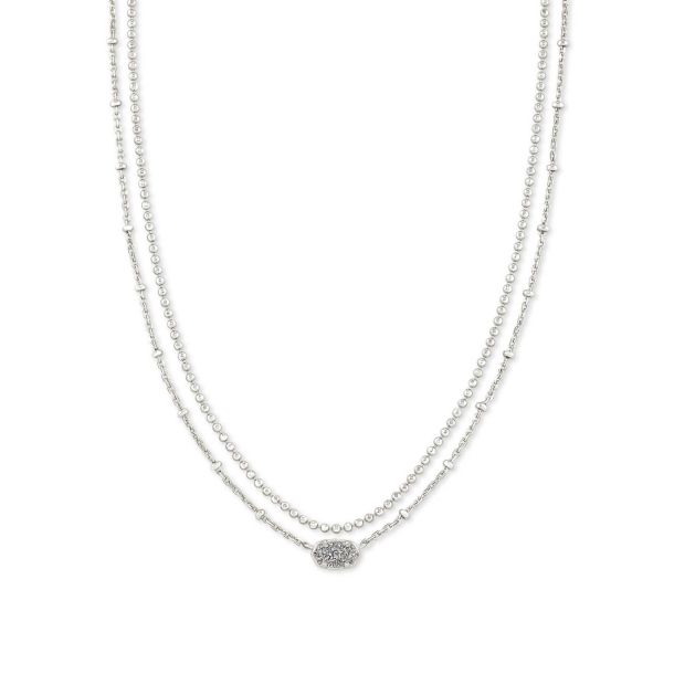 Kendra Scott Emilie Multi-Strand Necklace in Platinum-Tone Drusy ...