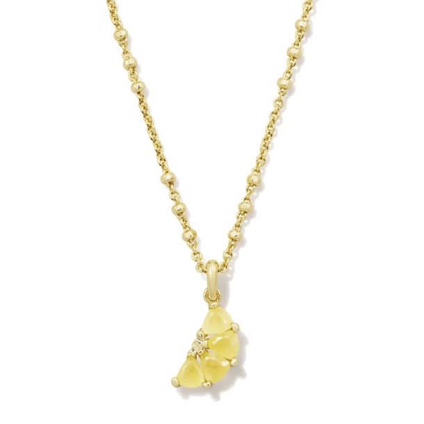 Kendra Scott Lemon Short Pendant Necklace in Yellow Opalite Glass ...
