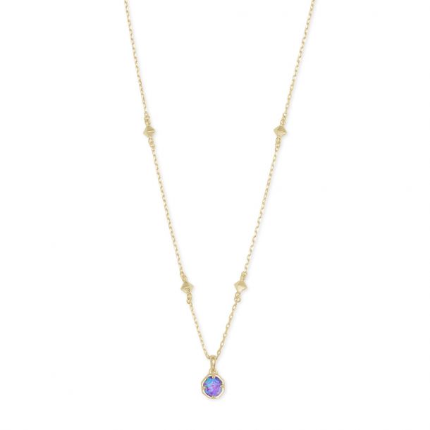 Kendra Scott Nola Short Pendant Necklace in Violet Kyocera Opal Illusion