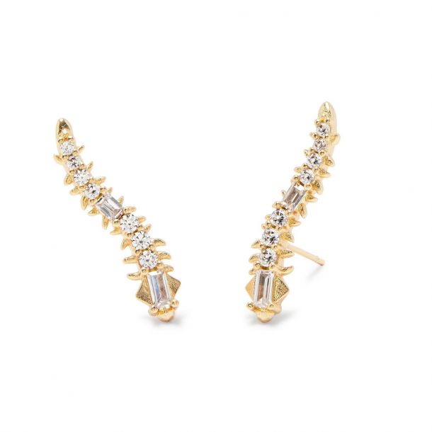 Kendra Scott Sinclair Ear Climbers in White Cubic Zirconia Gold Plated