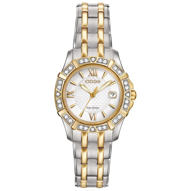 Citizen ladies 2 tone diamond watch & necklace set store