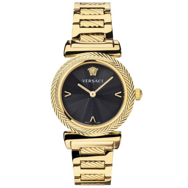 Versace V-Motif Vintage Logo Ion-Plated Yellow Gold Bracelet Watch ...