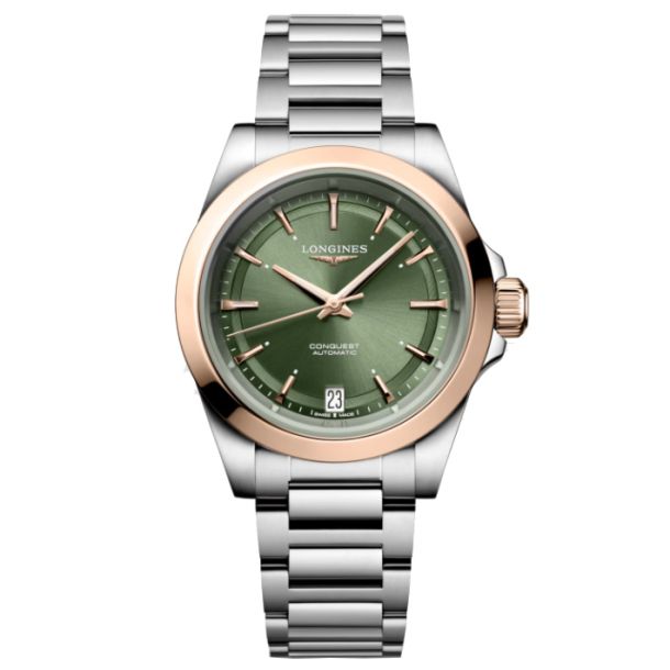 Longines Conquest Green Dial Stainless Steel Bracelet Watch 34mm ...