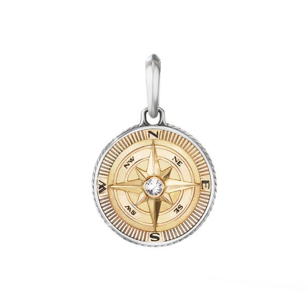 Men's David Yurman Maritime® Compass Amulet with 18K Yellow Gold and ...