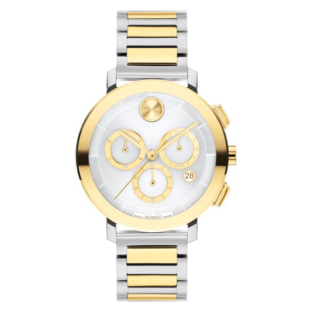 Movado BOLD Evolution 2.0 Silver Dial Two-Tone Stainless Steel Bracelet ...