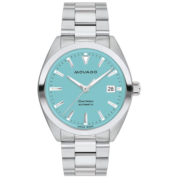 Movado Heritage Series Datron Automatic Light Blue Dial Stainless Steel ...