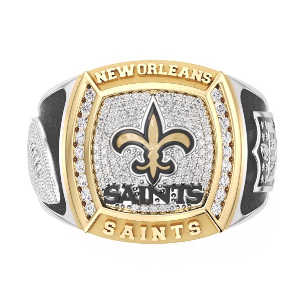 NFL TrueFans New Orleans Saints 1/2ctw Diamond Two-Tone Yellow Gold and ...