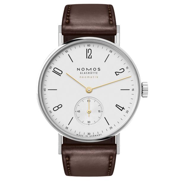NOMOS Tangente Neomatik Dore White Dial Brown Leather Strap 35mm - 192 ...