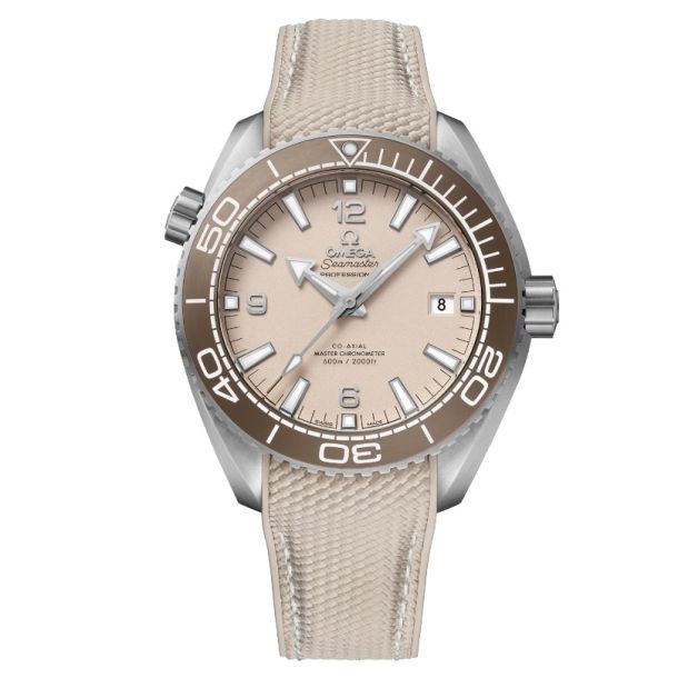 OMEGA Seamaster Planet Ocean 600M Co-Axial Master Chronometer GMT Beige ...