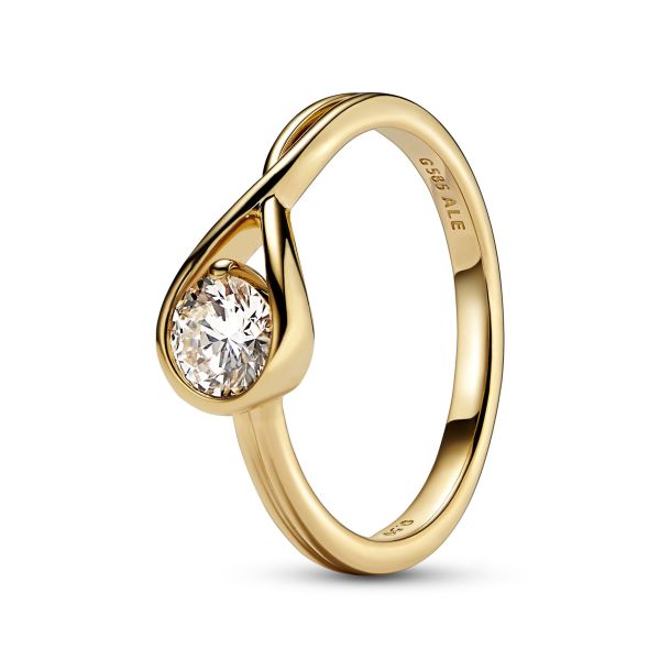 Pandora Brilliance 0.50ct Lab-Grown Diamond Yellow Gold Ring | REEDS ...