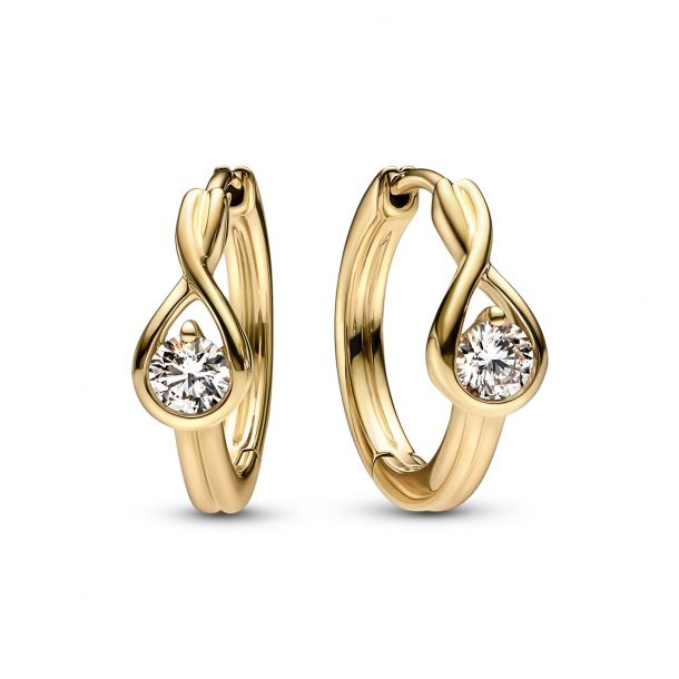 Pandora Brilliance 0.50ctw Lab-Grown Diamond Yellow Gold Hoop Earrings ...