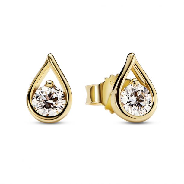 Pandora Brilliance 0.50ctw Lab-Grown Diamond Yellow Gold Stud Earrings ...