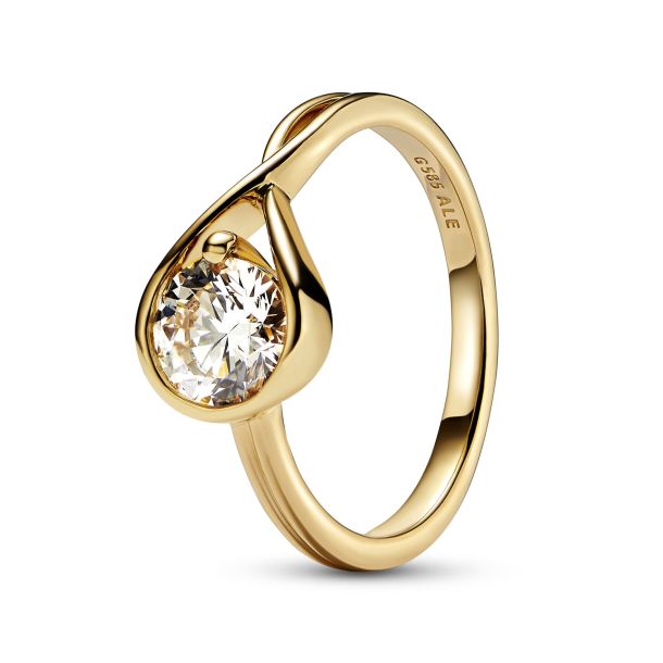 Pandora Brilliance 1ct Lab-Grown Diamond Yellow Gold Ring | REEDS Jewelers