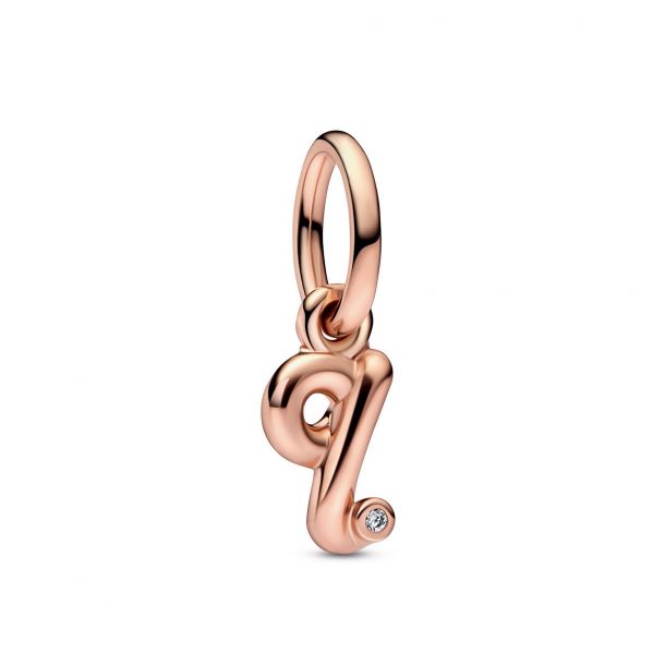 Pandora Letter Q Script Alphabet Dangle Charm | Rose Gold-Plated ...