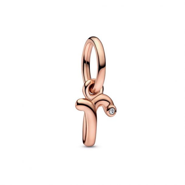 Pandora Letter R Script Alphabet Dangle Charm | Rose Gold-Plated ...