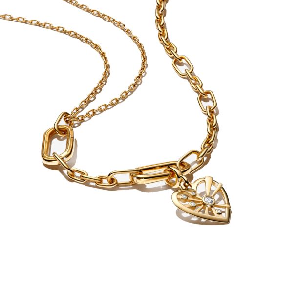 Pandora ME Heart & Rays Necklace Set | Gold-Plated | REEDS Jewelers
