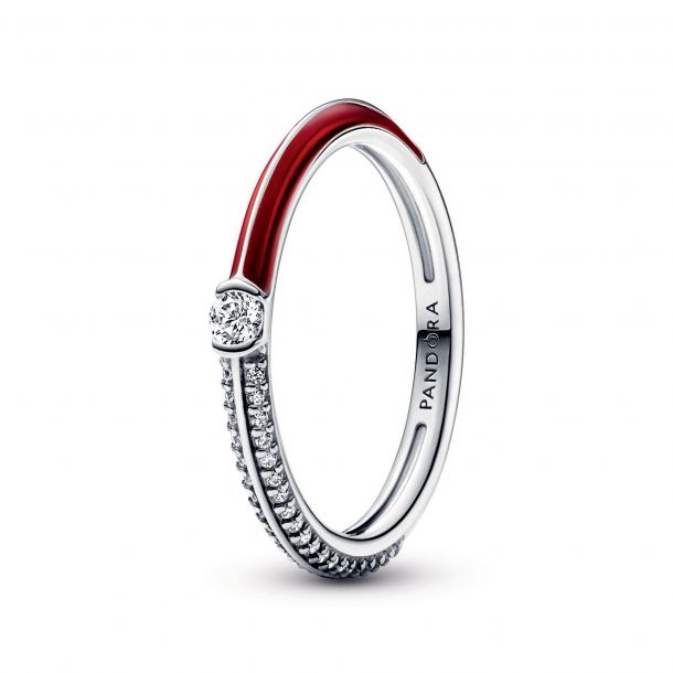 Pandora ME Pavé & Red Dual Ring | Size 10.5 | REEDS Jewelers