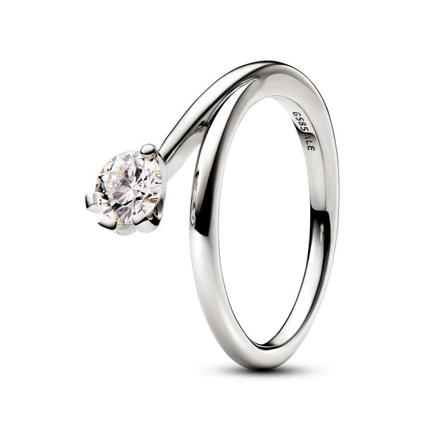 Pandora Nova 0.50ctw Lab Grown Diamond 14k White Gold Asymmetric Ring