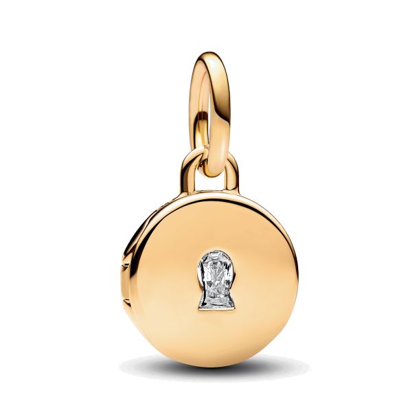 Pandora Openable & Engravable Love Locket Gold-Plated Dangle Charm ...