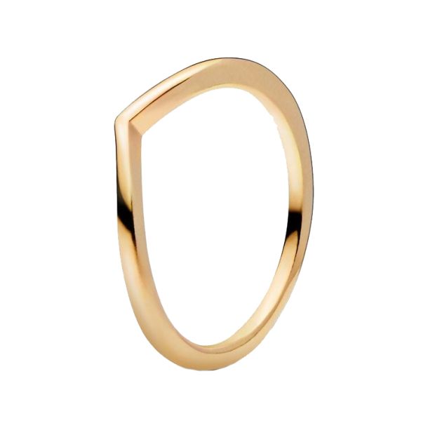 Pandora Polished Wishbone Gold-Plated Ring - Size 8.5 | REEDS Jewelers