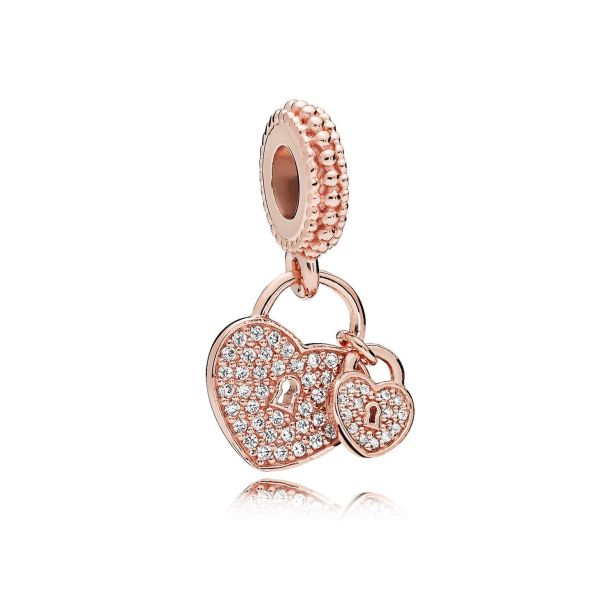 Pandora Love Locks Dangle Charm, Clear Cubic Zirconia, Rose Gold-Plated ...